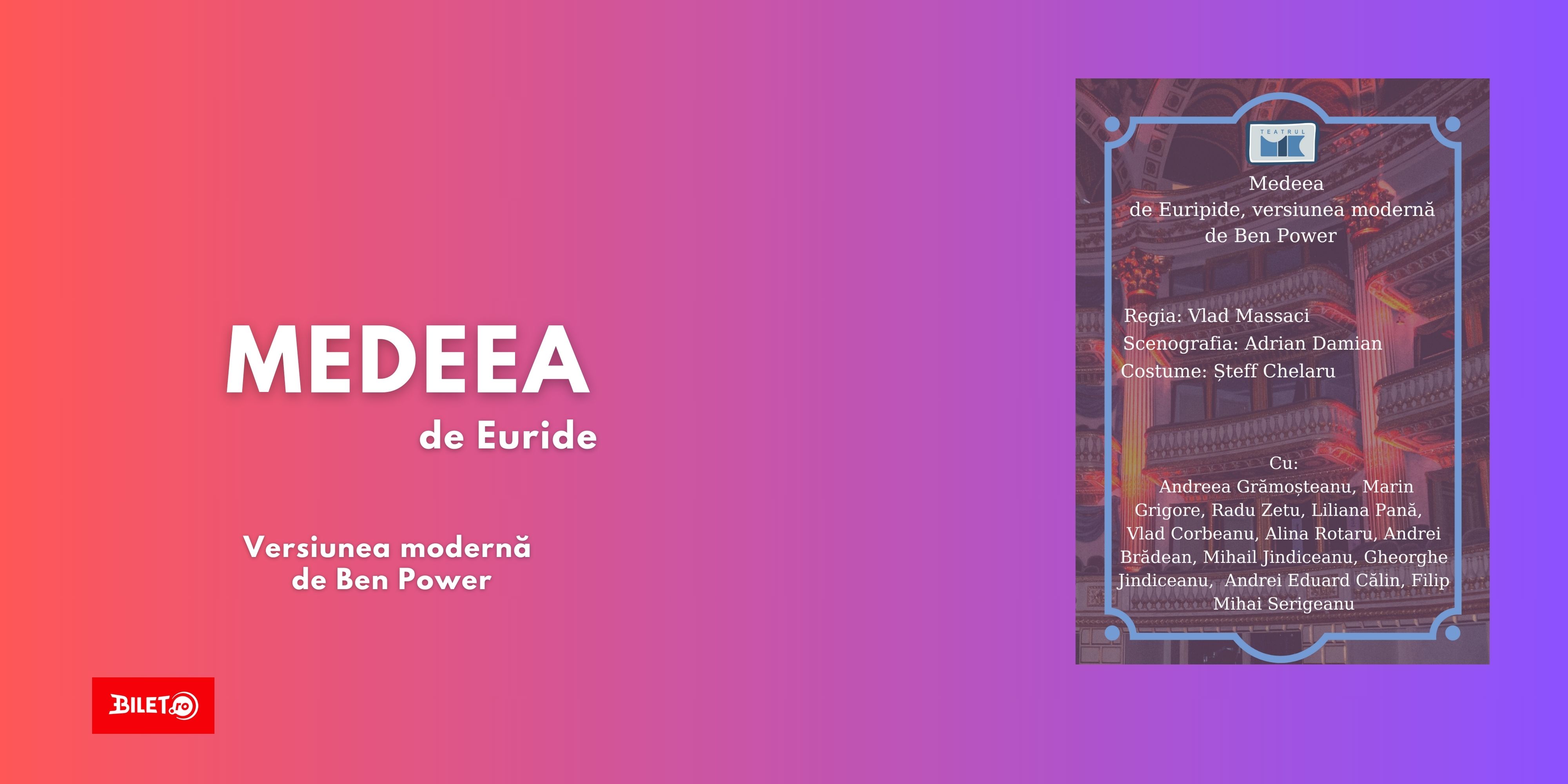 Bilete Medeea de Euripide, versiunea modernă de Ben Power - PREMIERA ...